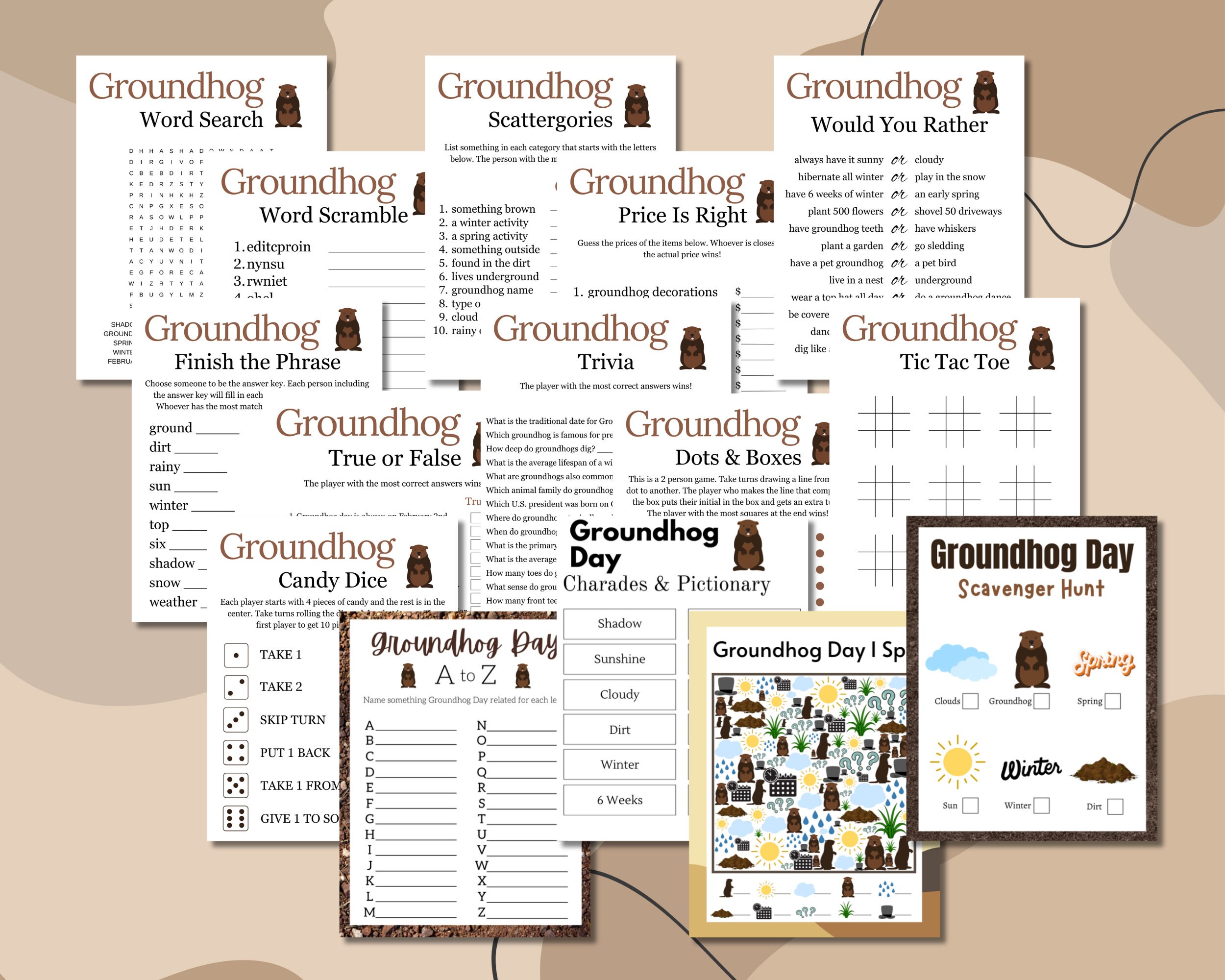 Groundhog Day Games, Printable Groundhog Day Activities for Kids and ...