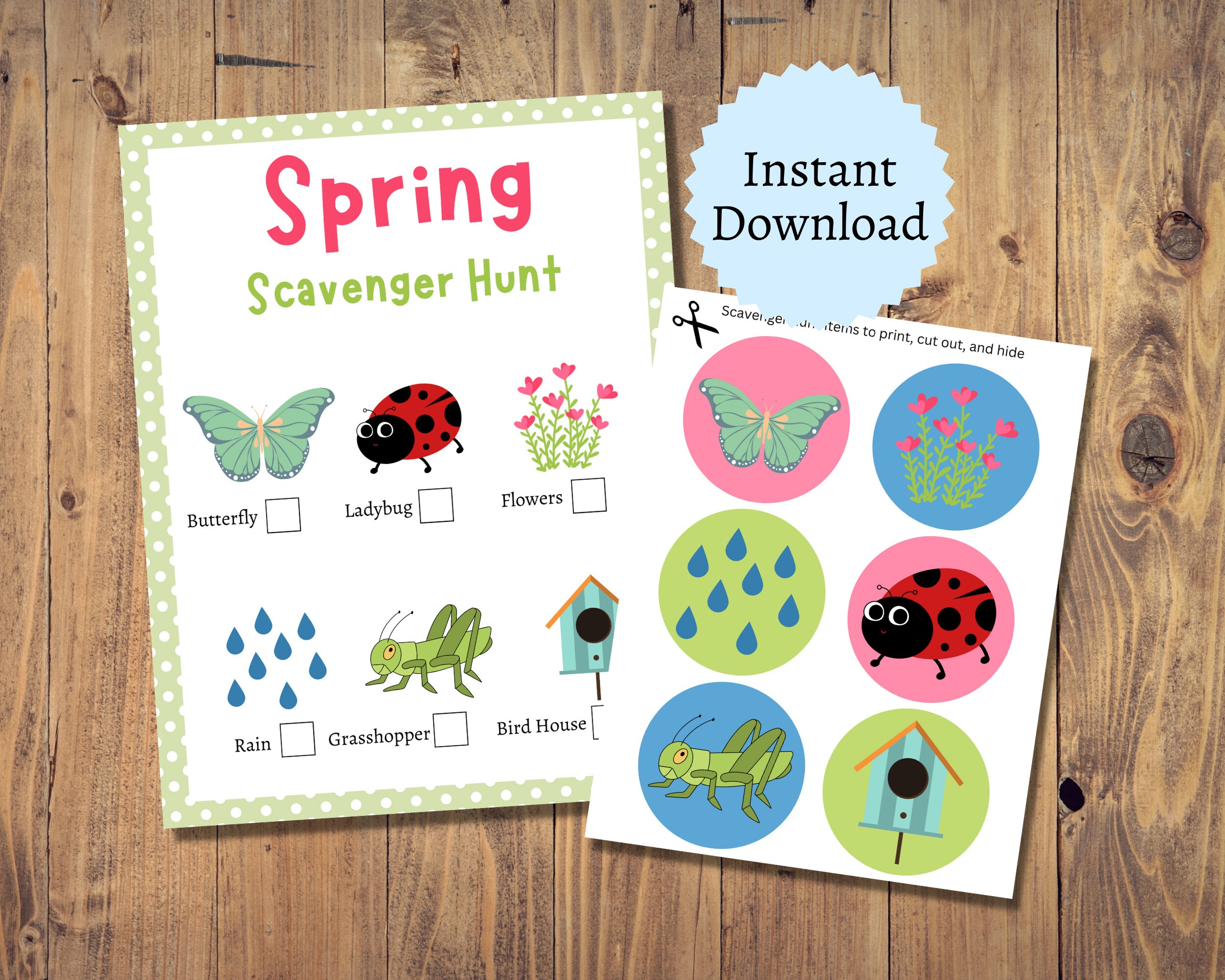 Spring Scavenger Hunt for Toddlers, Springtime Activity for Little Kids ...