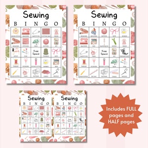 Sewing Bingo Cards, Printable Sewing Class Game for Kids, Teens, and ...
