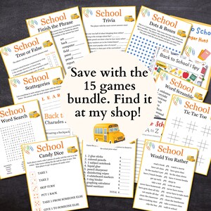 School Candy Dice Game, Printable Back to School Party Game, Classroom ...
