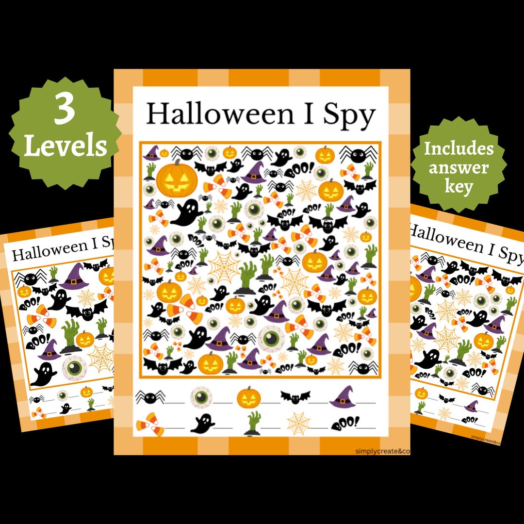 Halloween I Spy Game, Printable Halloween Games for Kids, Halloween ...