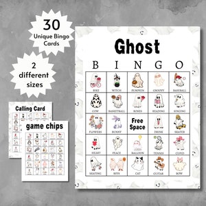 Ghost Bingo Cards, Halloween Party Game for Kids, Teens, and Adults ...