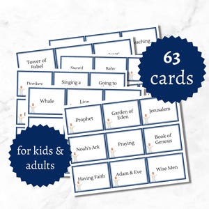 Bible Charades, Printable Bible Pictionary Cards, Christian Party Game ...