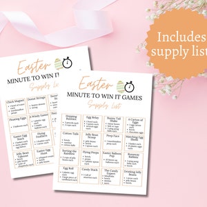 Easter Minute to Win It Bundle, Printable Easter Party Game for Kids ...