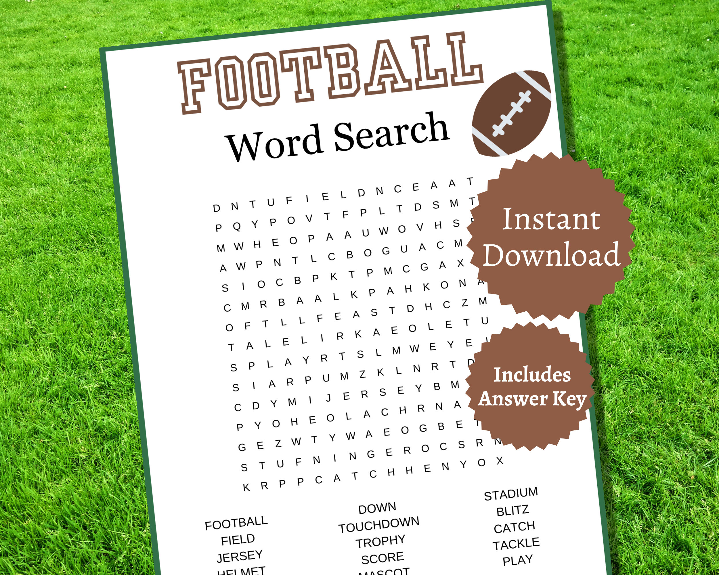 Football Word Search, Football Party Game, Printable Football Games - Etsy