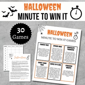 Halloween Minute to Win It Games, October Group Party Games for Kids ...