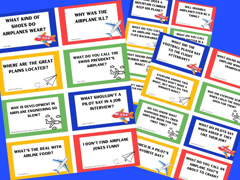Airplane Joke Cards, Printable Airport Activity for Kids, Airplane ...