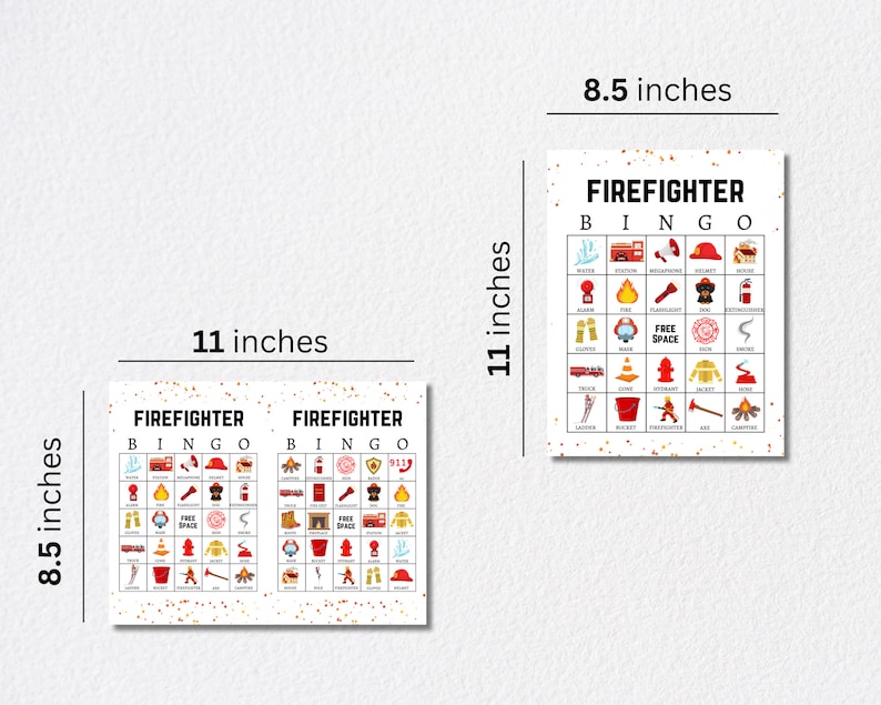 Firefighter Bingo Cards, Printable Fireman Party Game for Kids - Etsy