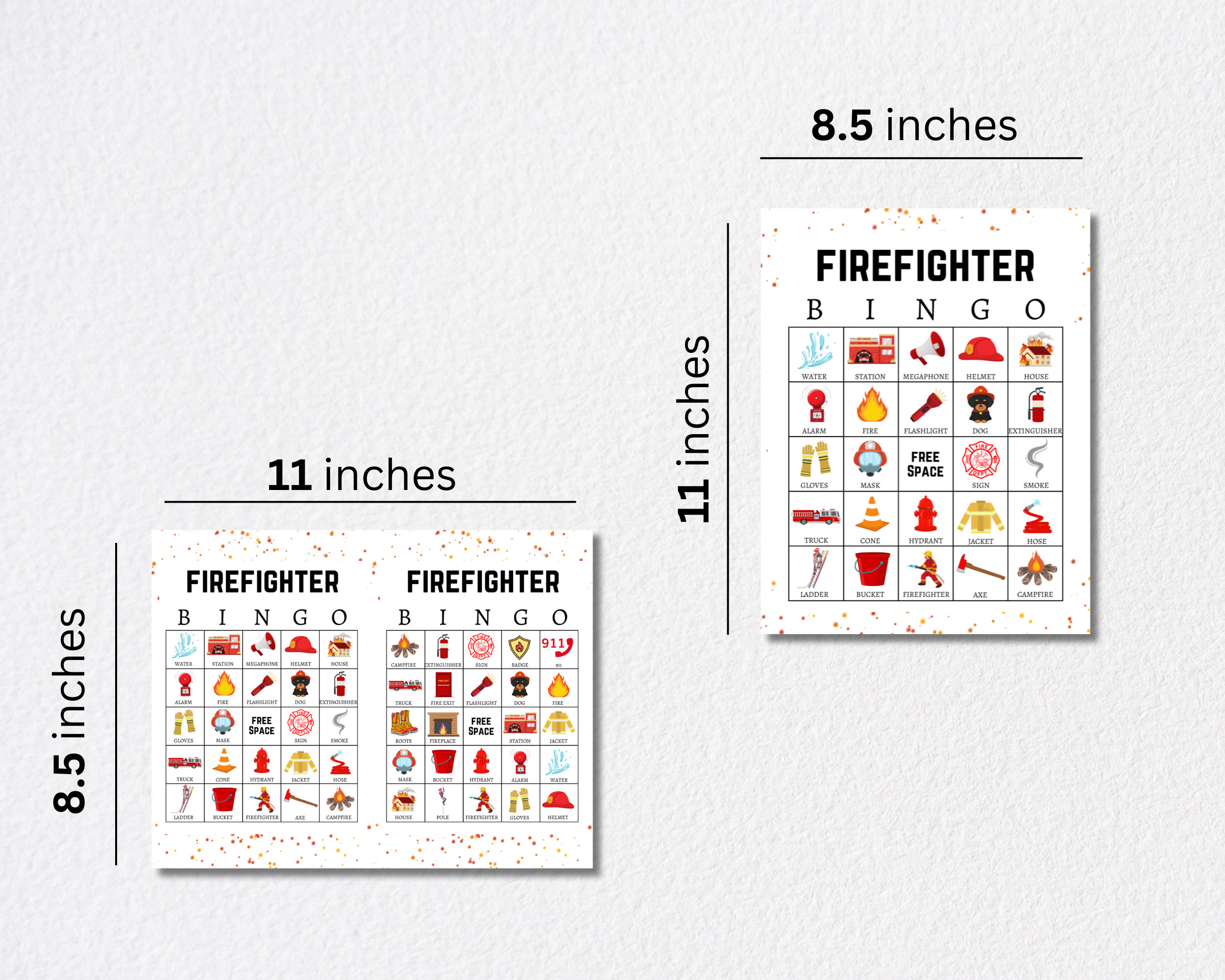 Firefighter Bingo Cards, Printable Fireman Party Game for Kids - Etsy