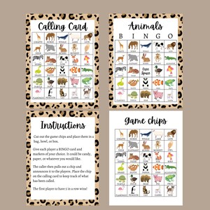Animals Bingo Cards, Printable Animal Learning Game for Kids ...