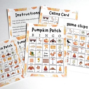 Pumpkin Patch Bingo Cards, Printable Fall Party Game for Kids, Teens ...