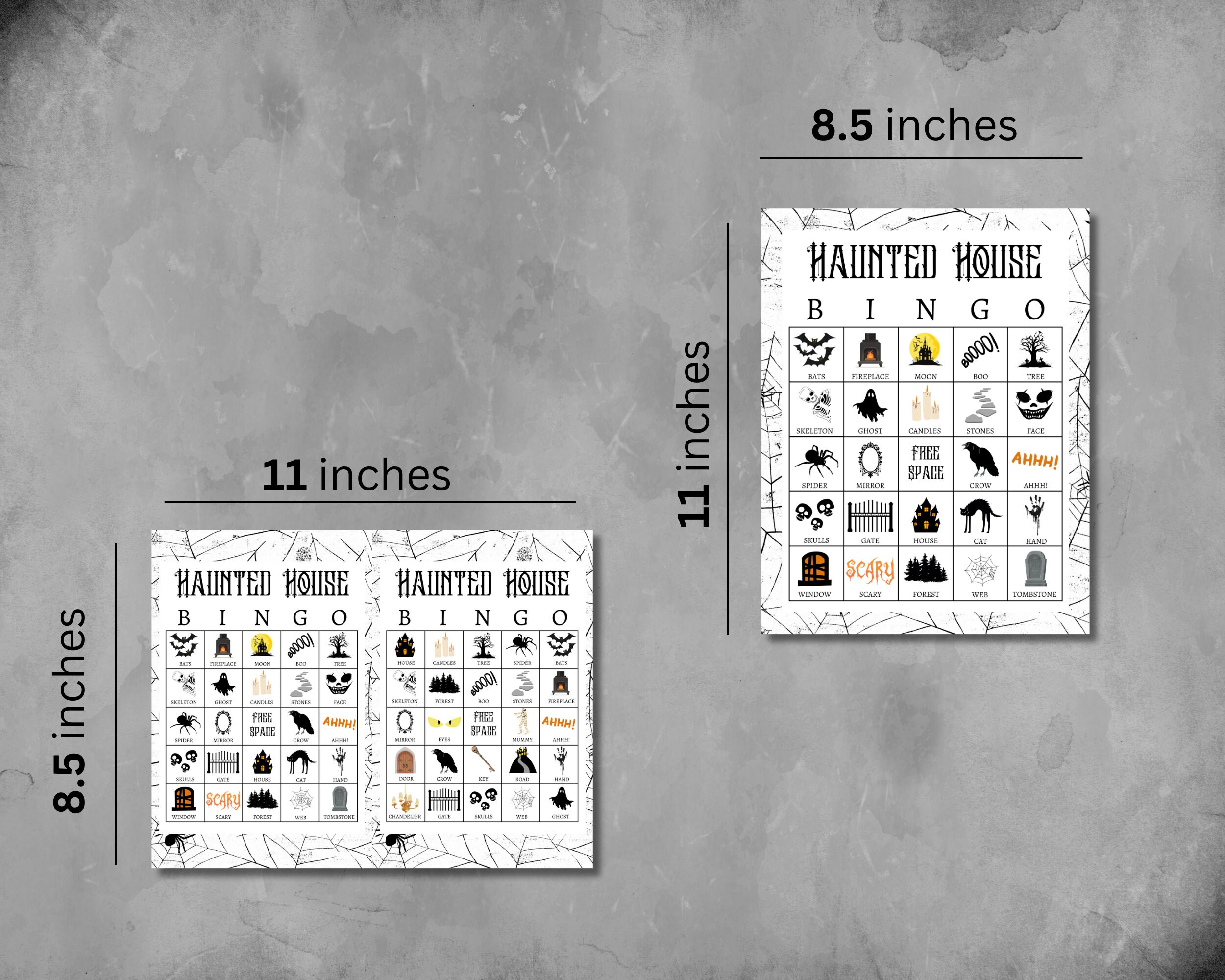 Haunted House Bingo Cards, Printable Halloween Party Game for Kids ...