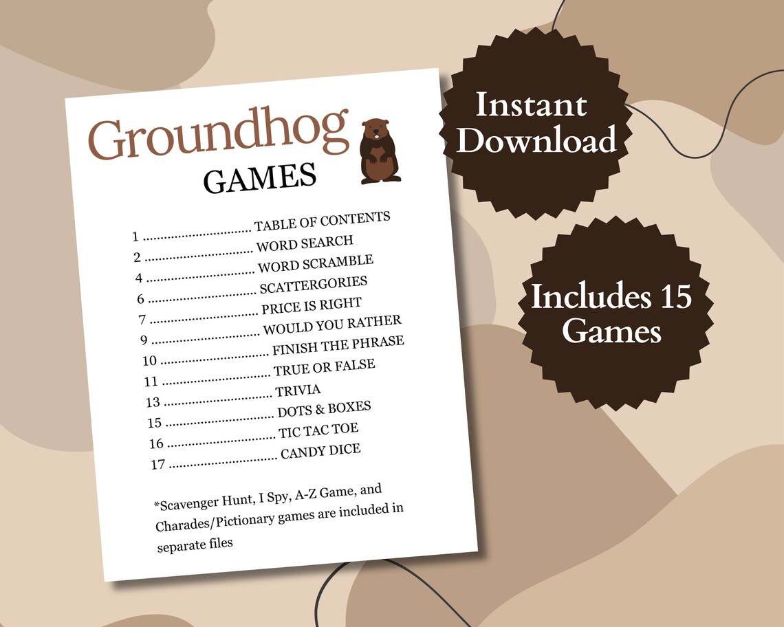 Groundhog Day Games, Printable Groundhog Day Activities for Kids and ...