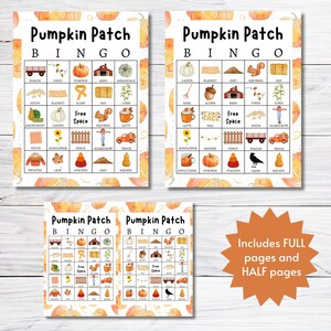 Pumpkin Patch Bingo Cards, Printable Fall Party Game for Kids, Teens ...