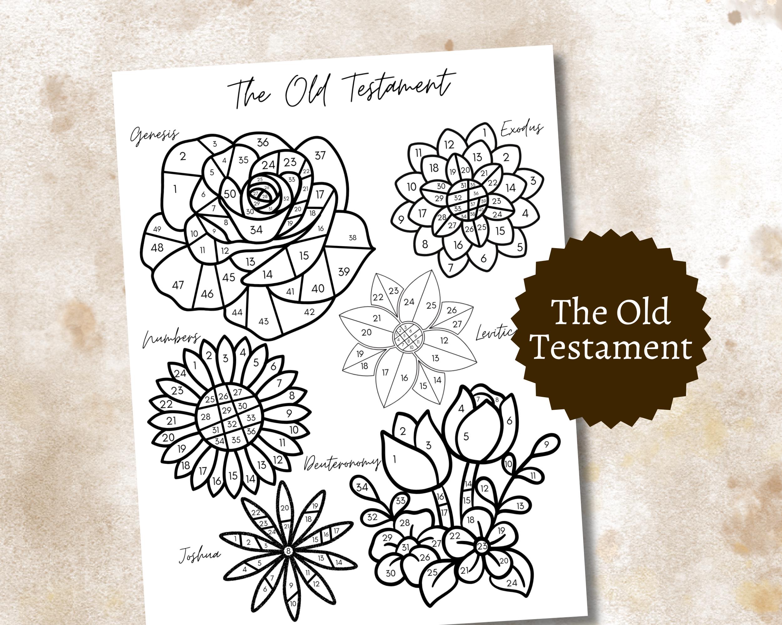 Old Testament Reading Tracker, Printable Bible Reading Chart, Floral ...