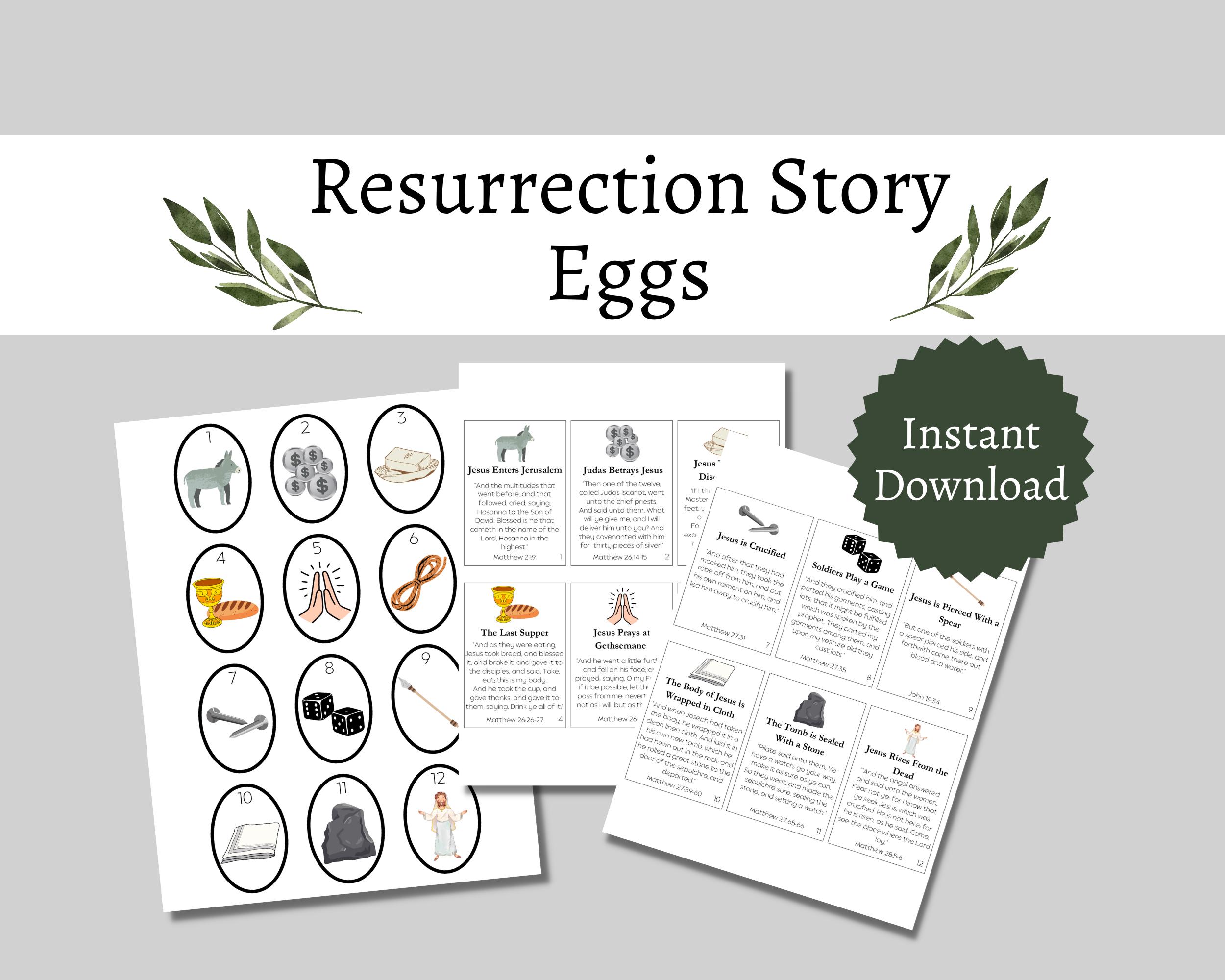 Resurrection Eggs Printable, Religious Easter Story Activity for Kids ...
