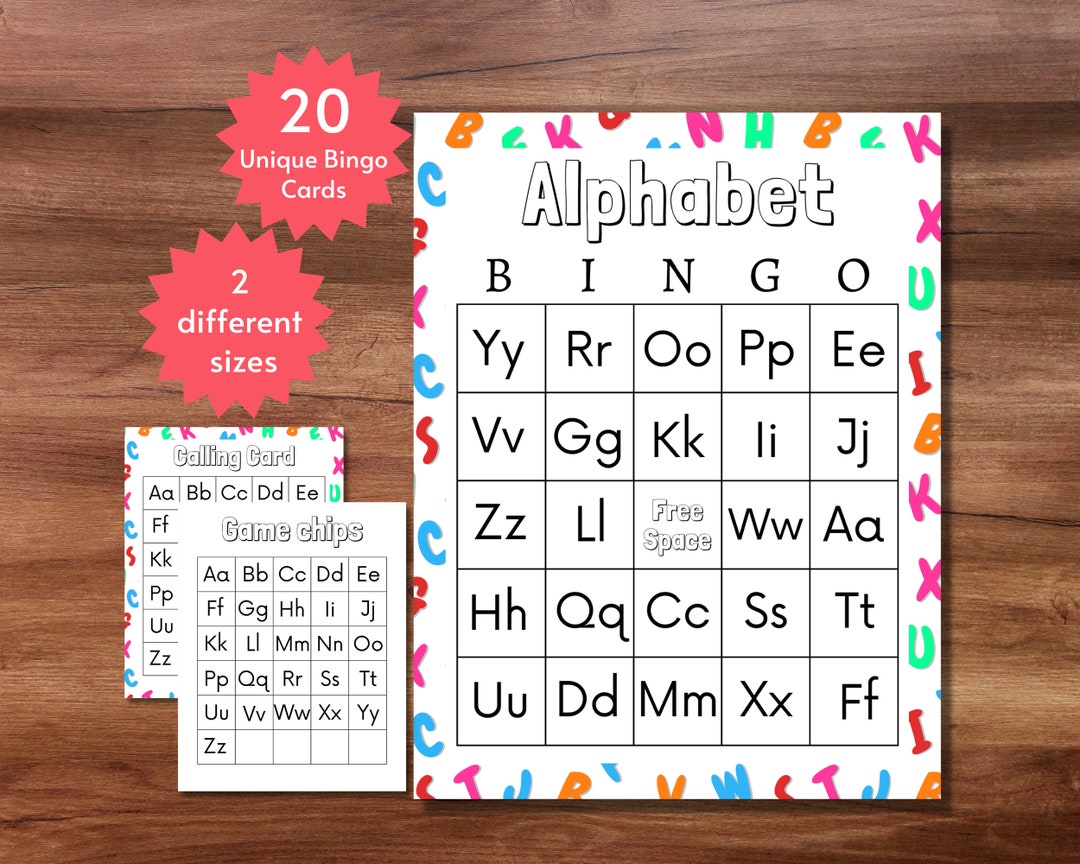 Alphabet Bingo Cards, Printable Letters Learning Game for Kids ...