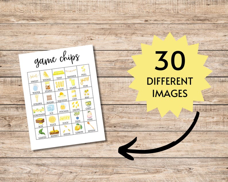 Lemonade Bingo Cards, Printable Lemon-themed Party Game for Kids and ...