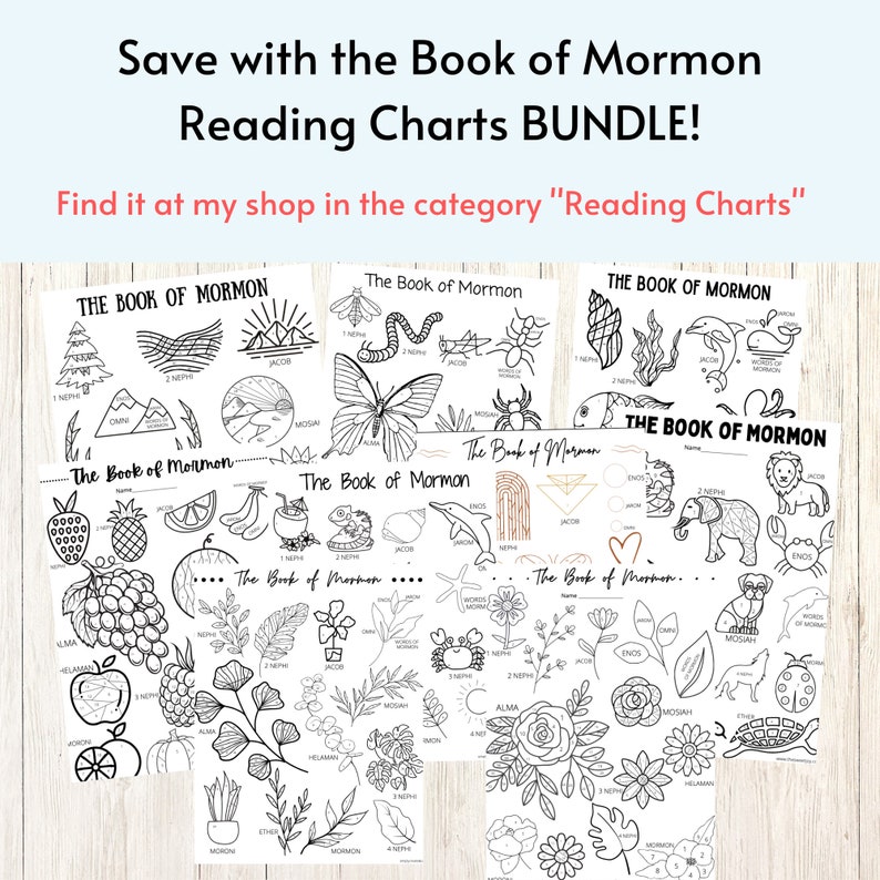 Book of Mormon Reading Chart, LDS Scripture Reading Tracker for Kids ...
