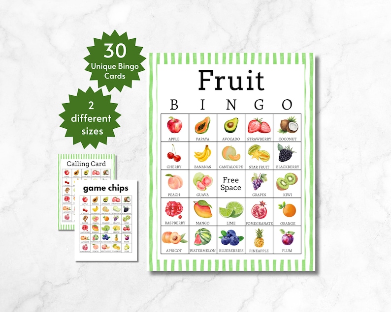 Fruit Bingo Cards, Printable Fruit Learning Activity for Kids, Fruit ...
