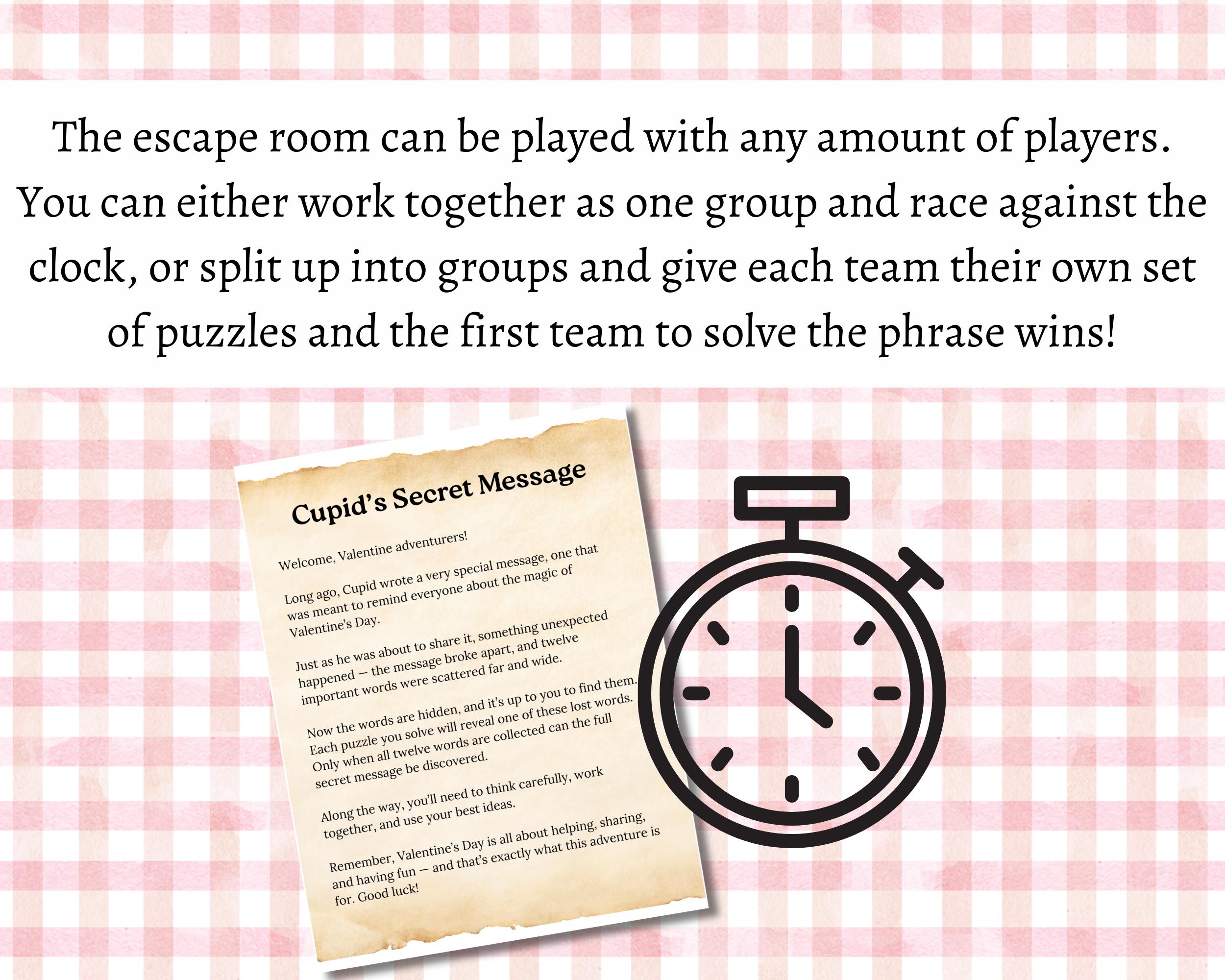 Valentine's Day Escape Room for Kids, Printable Puzzle Activity ...