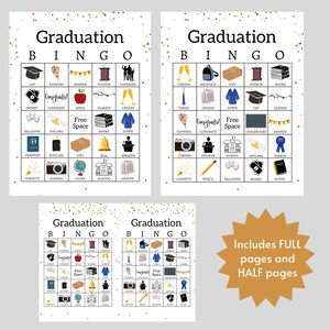 Graduation Bingo Cards, Printable Grad Party Game for Kids, Teens, and ...