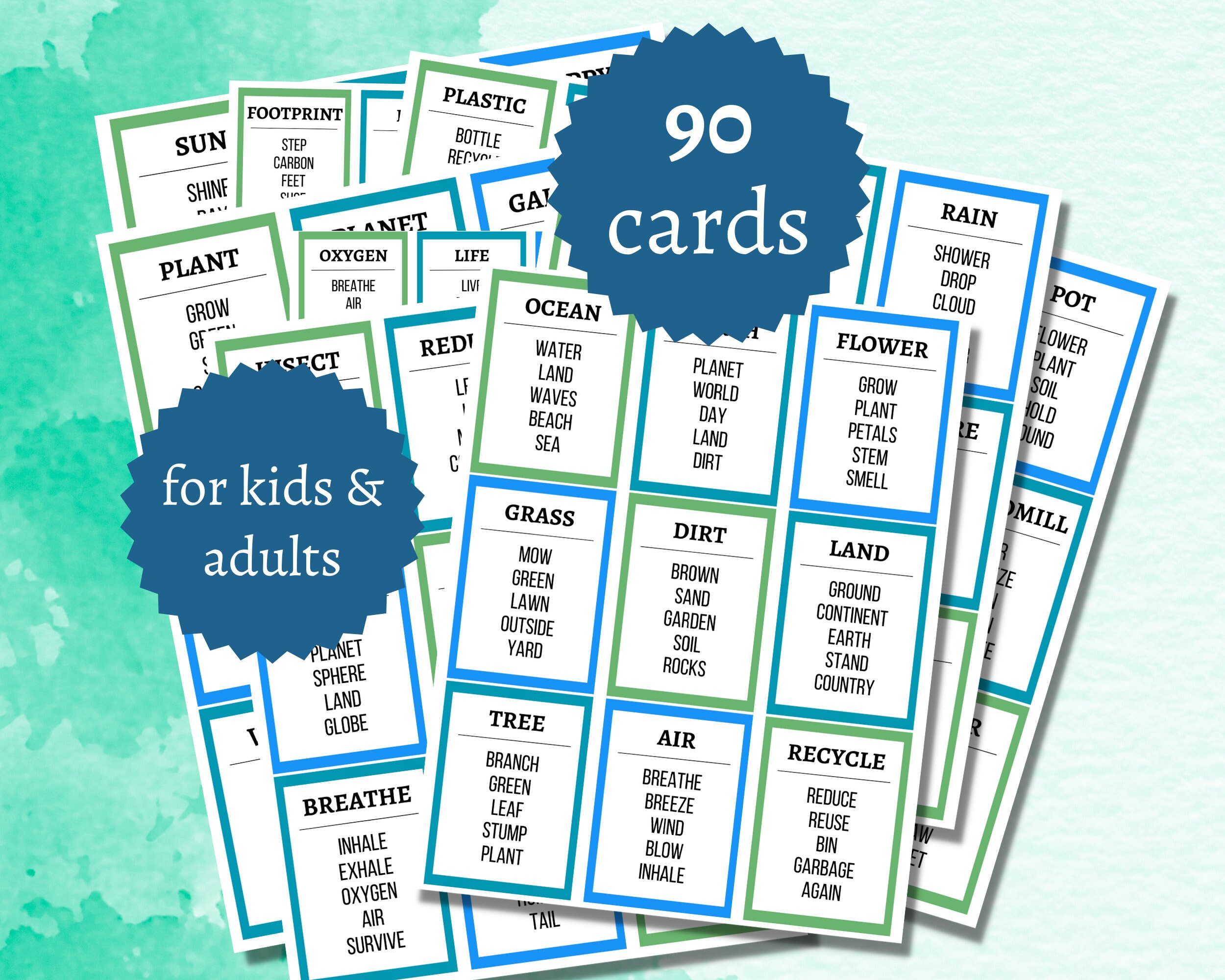 Earth Day Taboo Card Game, Printable Earth Day Party Game for Kids ...