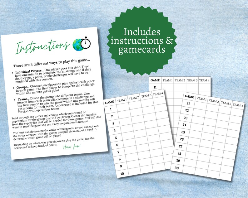 Earth Day Minute to Win It, Printable Earth Day Group Party Games for ...