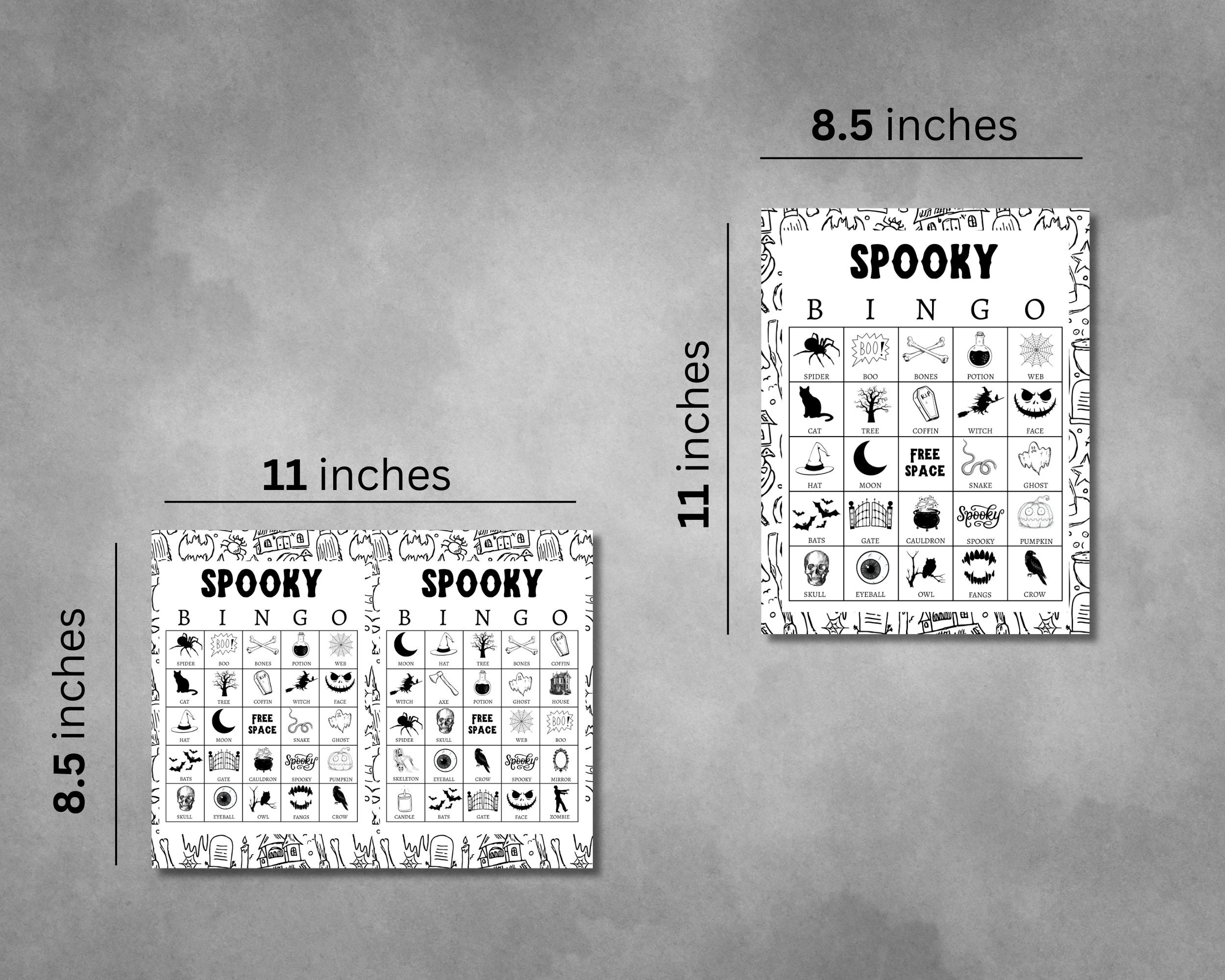 Spooky Bingo Cards, Halloween Party Game for Kids, Teens, and Adults ...