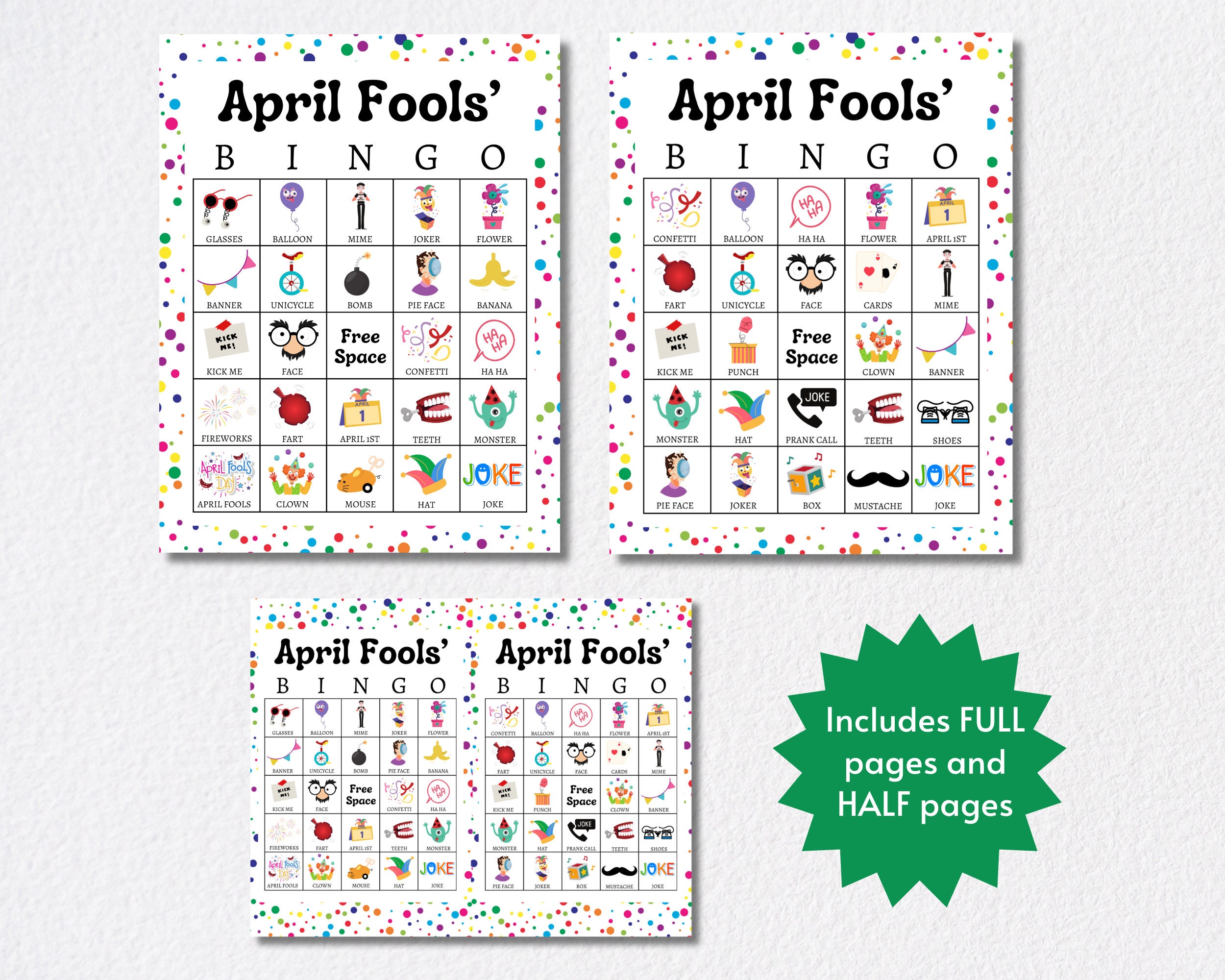 April Fools Day Bingo, Printable April 1st Party Game for Kids, Teens ...