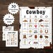 Cowboy Bingo Cards, Printable Wild West Party Game for Kids, Teens, and ...