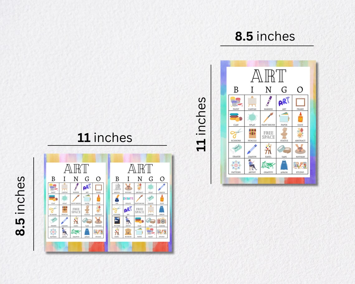 Art Bingo Cards, Printable Art Party Game for Kids, Teens, and Adults ...