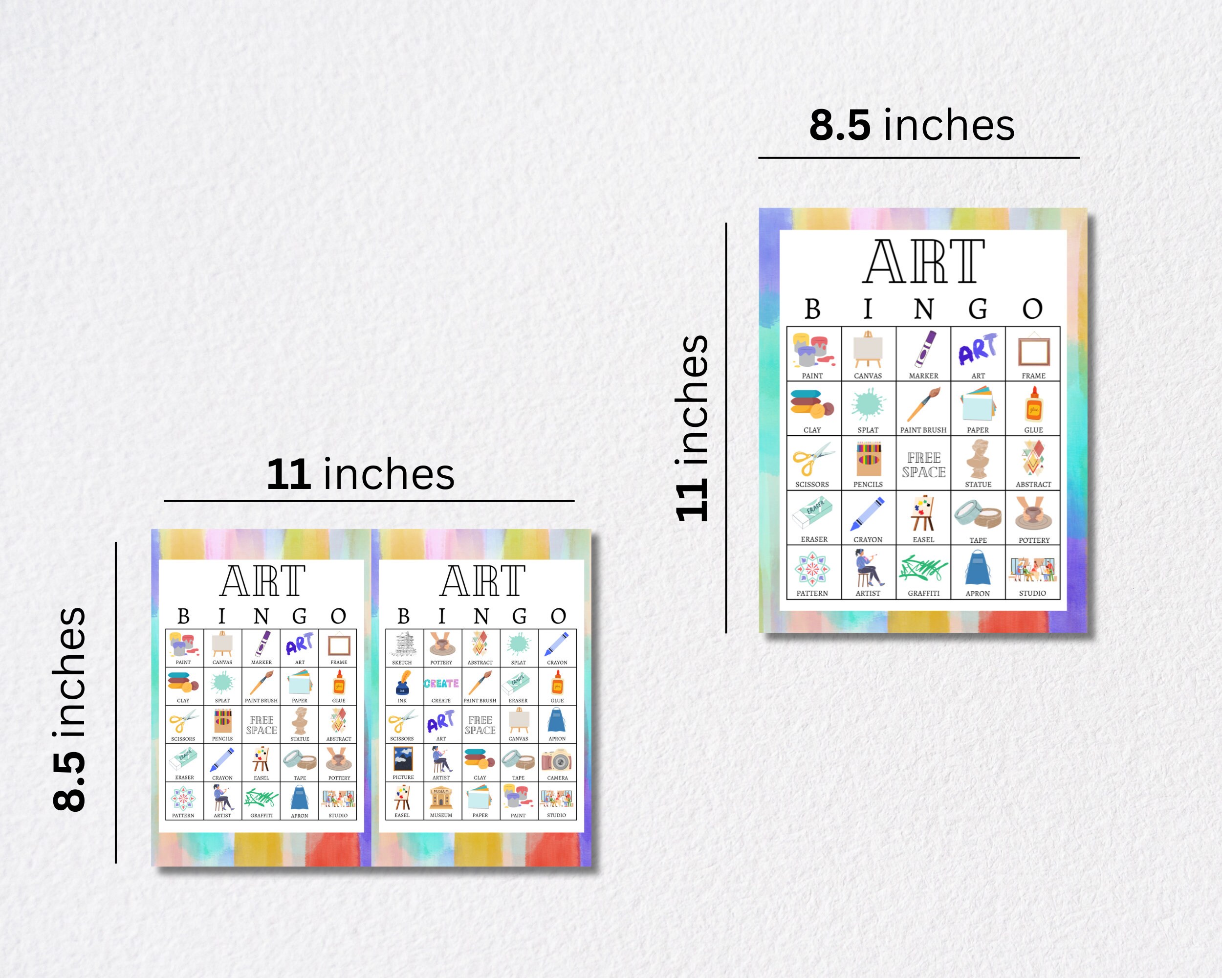 Art Bingo Cards, Printable Art Party Game for Kids, Teens, and Adults ...