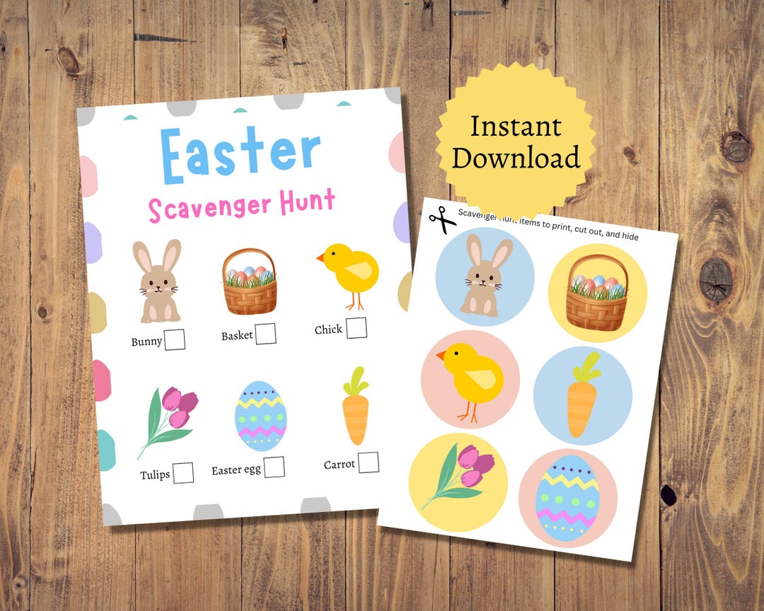 Easter Scavenger Hunt for Little Kids, Printable Easter Activity for ...