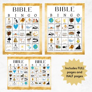 Bible Bingo Cards, Printable Bible Stories Activity for Kids, Christian ...
