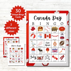 Canada Day Bingo, Printable Canada Party Game for Kids, Teens, and ...
