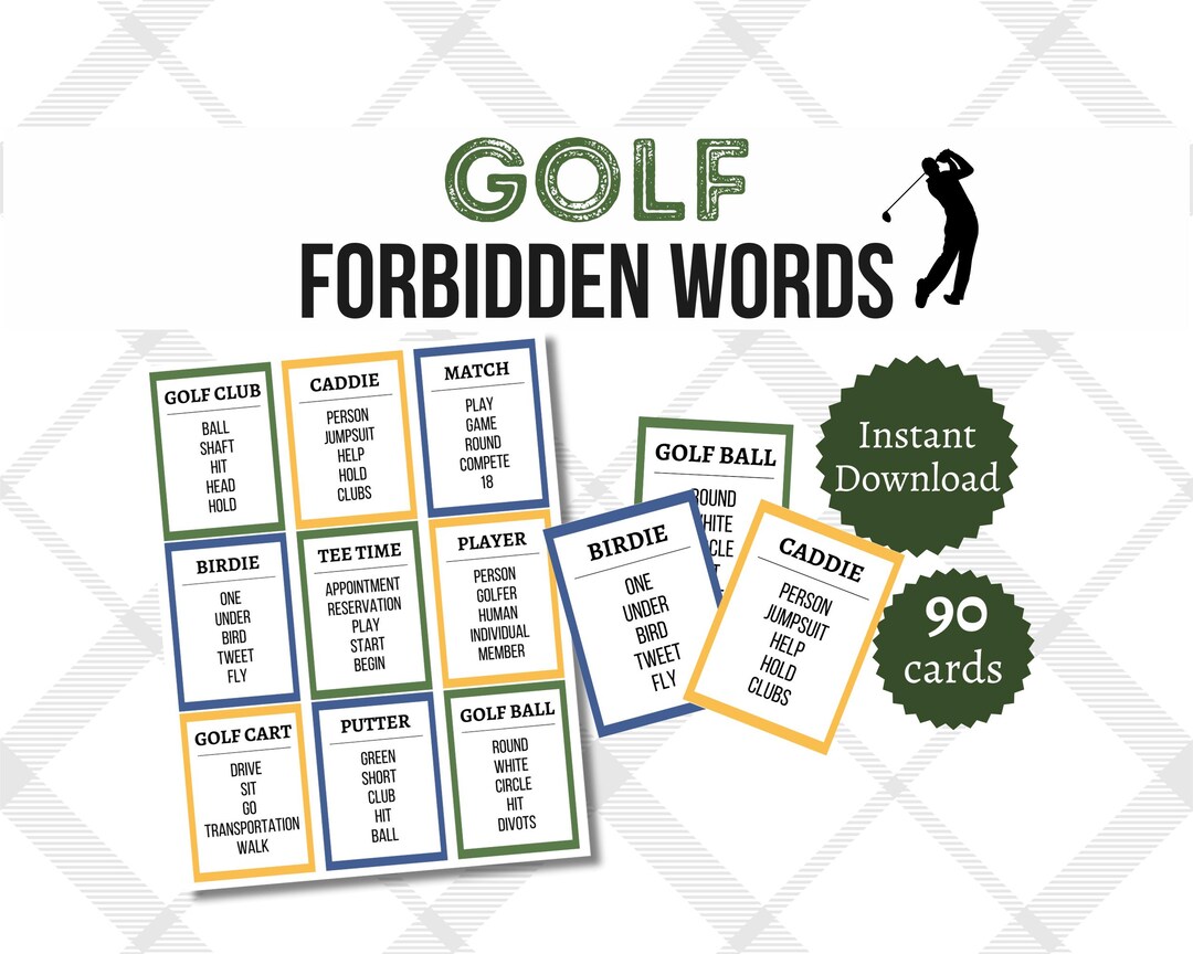 Golf Card Game, Printable Golf Party Game, Golfing Themed Activity for ...
