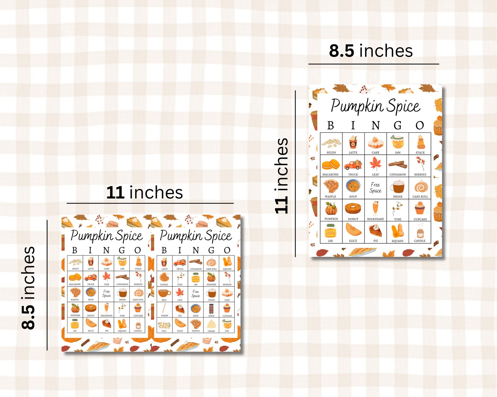 Pumpkin Spice Bingo Cards Bundle, Printable Autumn Party Game, Fall ...