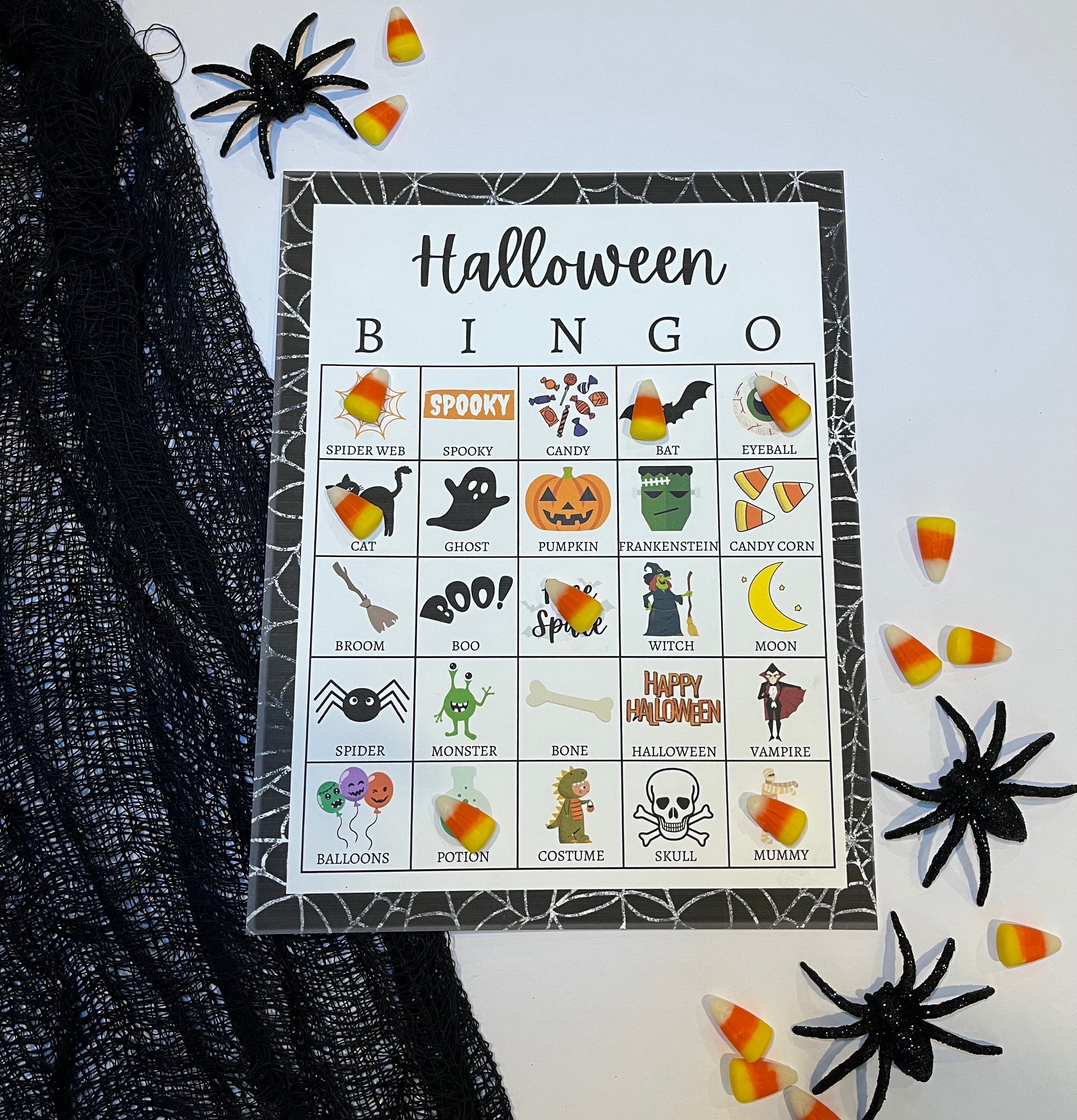 Halloween Bingo Cards, Printable Halloween Party Game for Kids, Teens ...