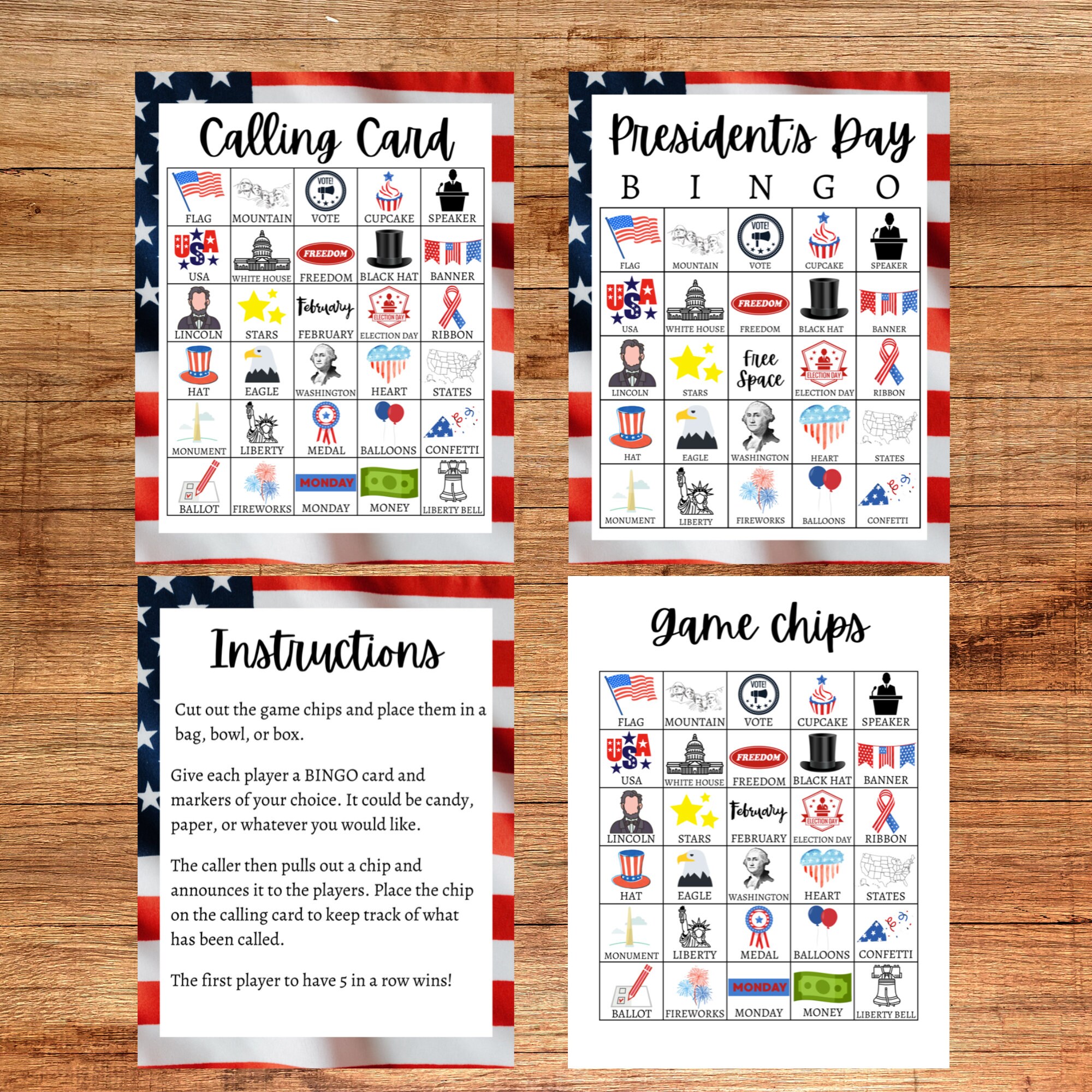 President's Day Bingo, Printable Party Game for Kids, Teens, and Adults ...