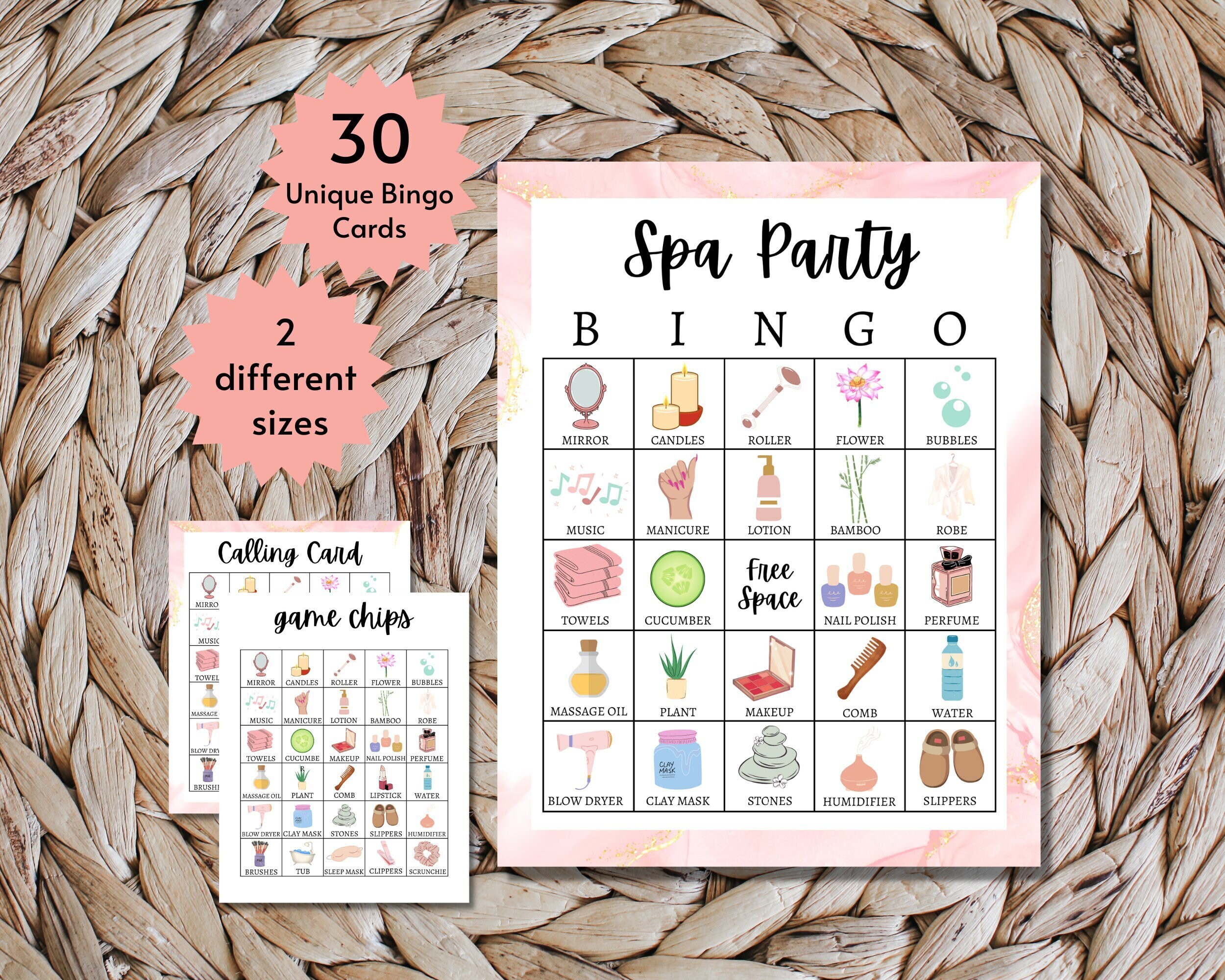 Spa Party Bingo, Printable Pamper Party Game for Kids, Teens, and ...