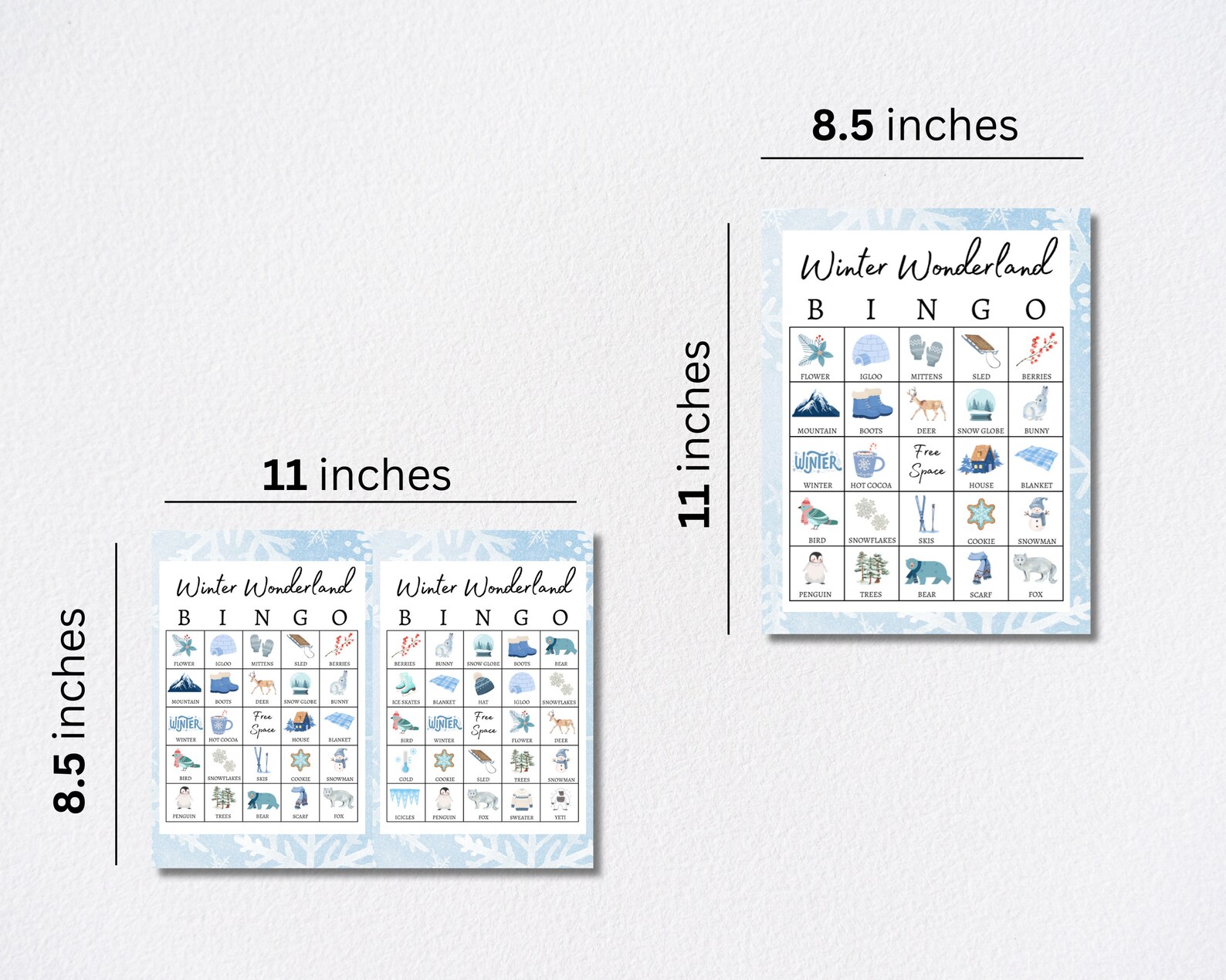 Winter Wonderland Bingo Cards, Printable Holiday Party Game for Kids ...