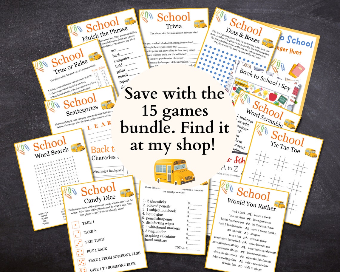 School Finish the Phrase Game, Printable Back to School Activity ...