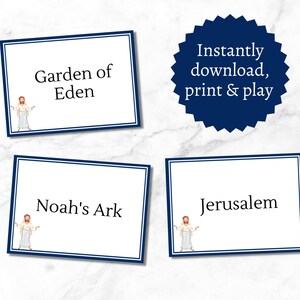 Bible Charades, Printable Bible Pictionary Cards, Christian Party Game ...