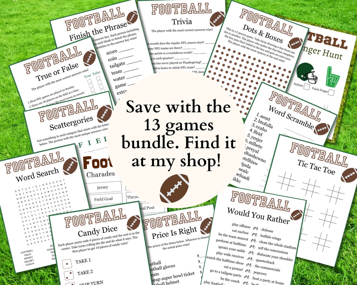 Football True or False Game, Printable American Football Party Game for ...