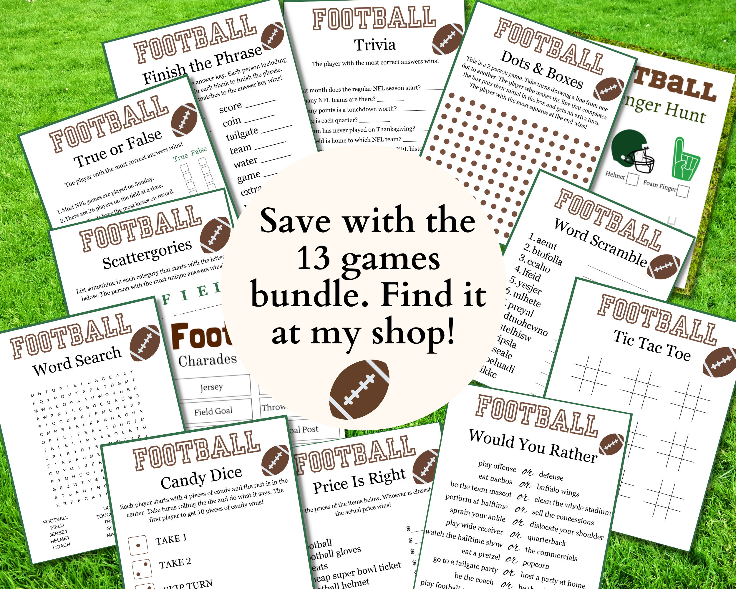Football True or False Game, Printable American Football Party Game for ...