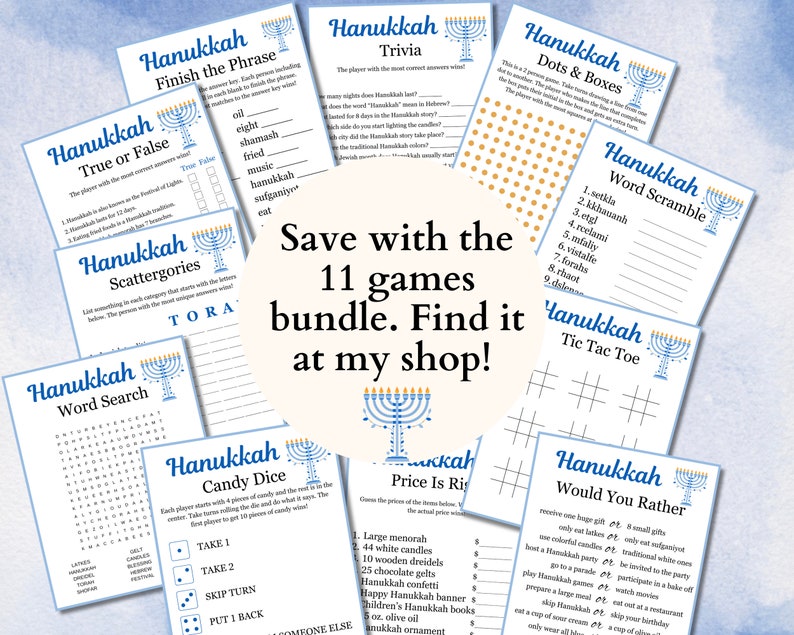 Hanukkah True or False Game, Printable Hanukkah Trivia Activity for ...
