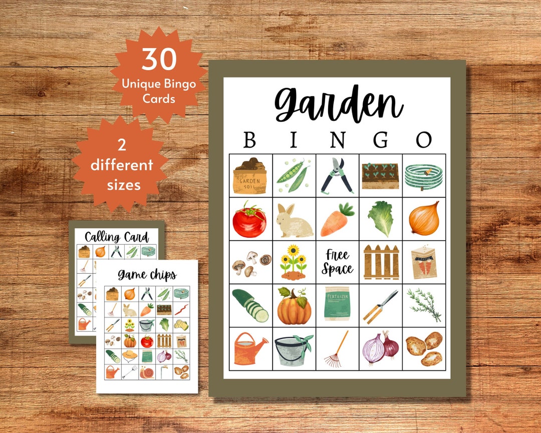 Garden Bingo, Gardening Bingo Cards, Printable Garden Games - Etsy
