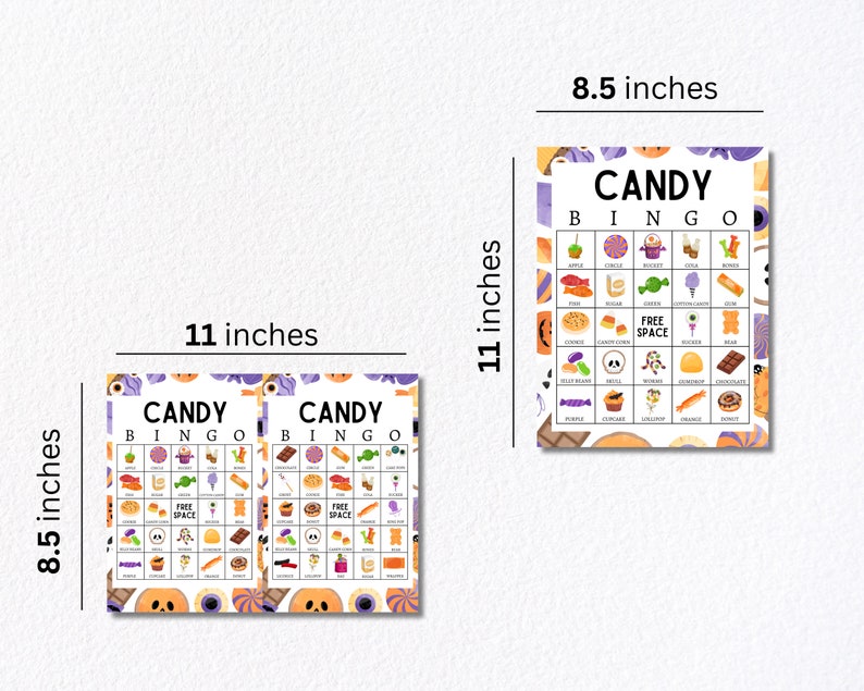 Halloween Candy Bingo Cards, Printable Halloween Party Game for Kids ...