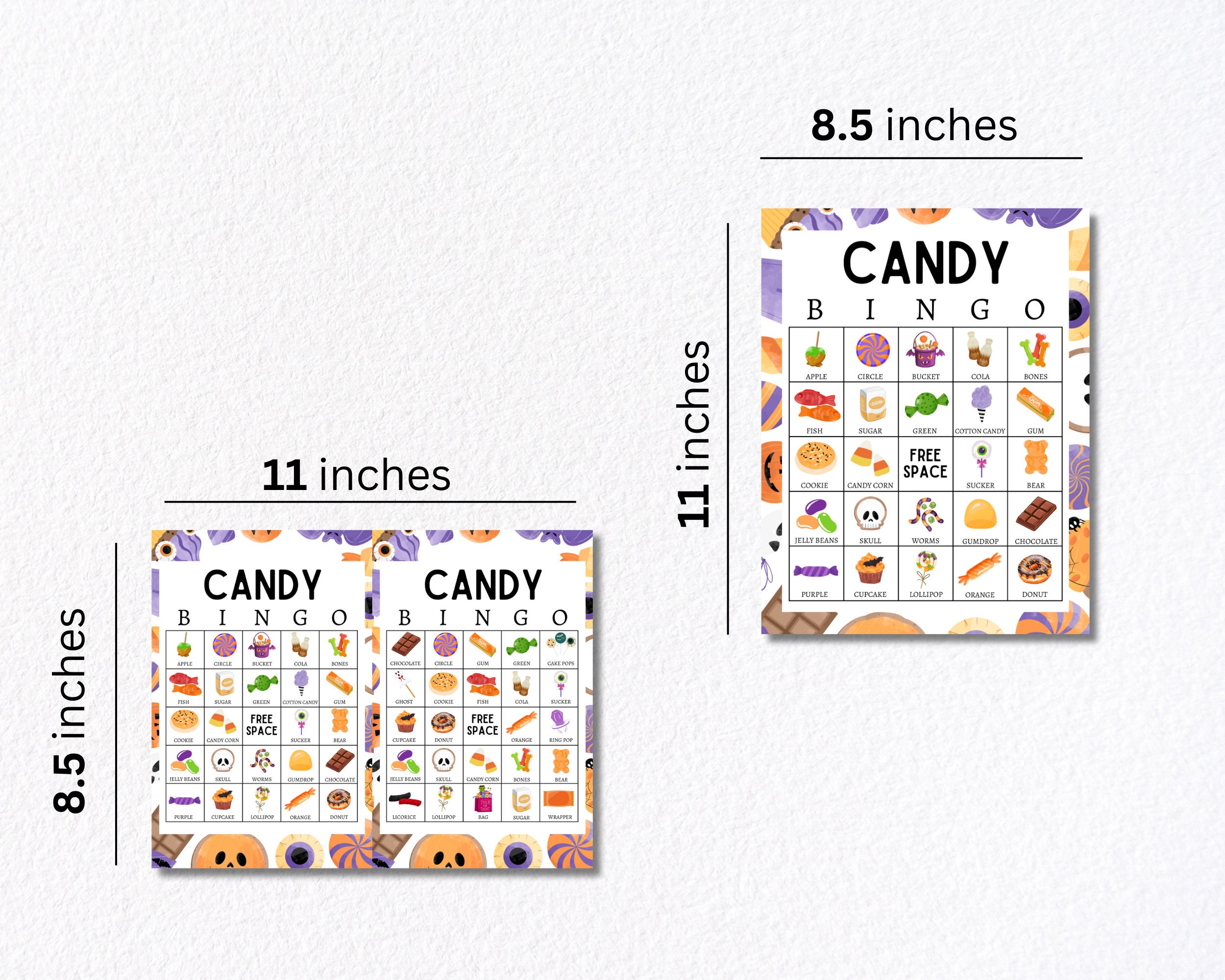 Halloween Candy Bingo Cards, Printable Halloween Party Game for Kids ...